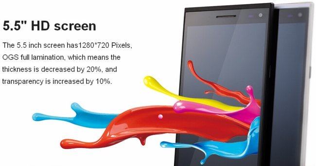 Elephone P2000,MTK6592 2/16GB 5.5 OGS Finger Scanner NFC OTG Bl