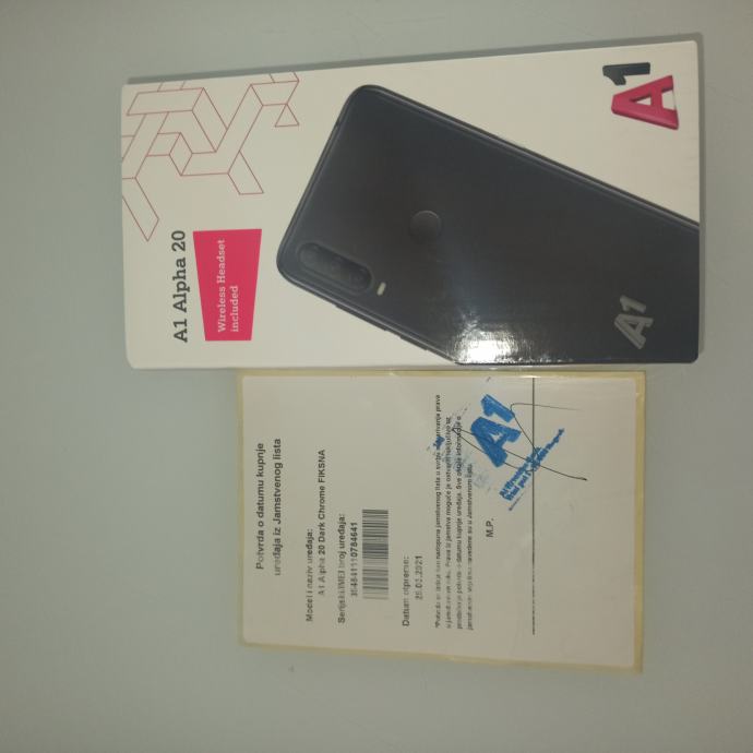 Novi neraspakirani mobitel A1 Alpha 20 Dark Chrome