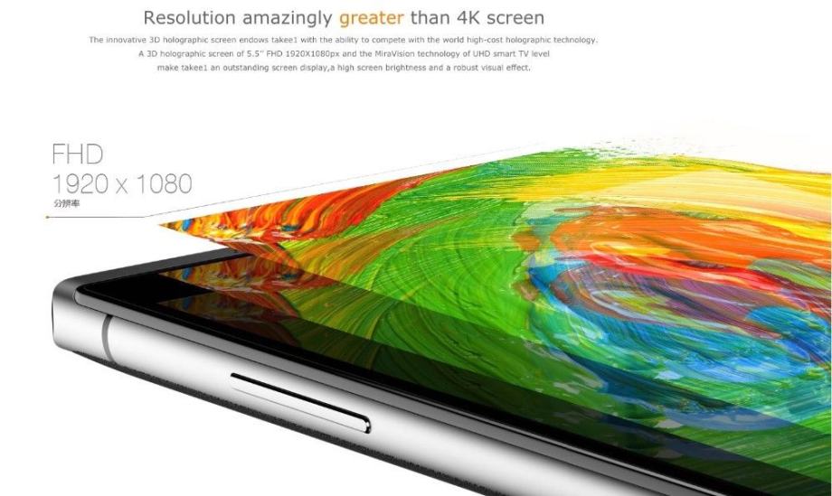TAKEE 1 3DHologram smartphone,HDlcd5.51920x1080,8core2.0GHz,2Gb/32Gb