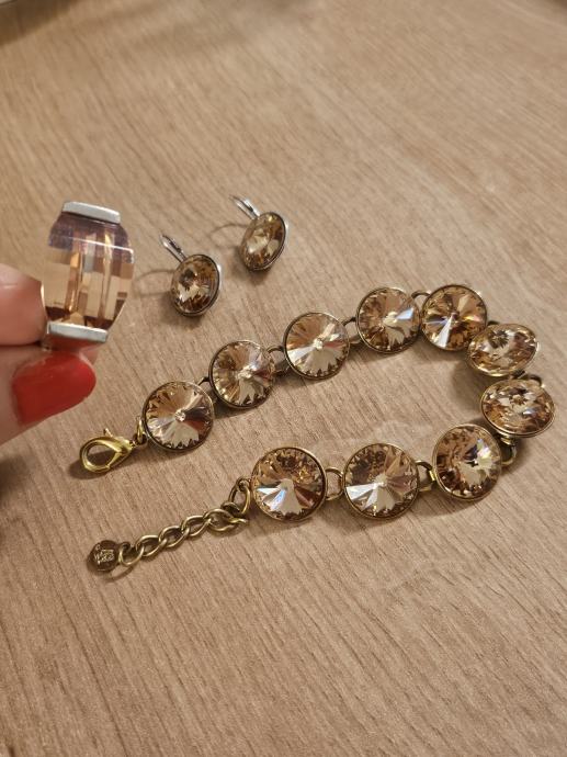 Nakit set od 3(prsten srebrni, naušnice i narukvica)