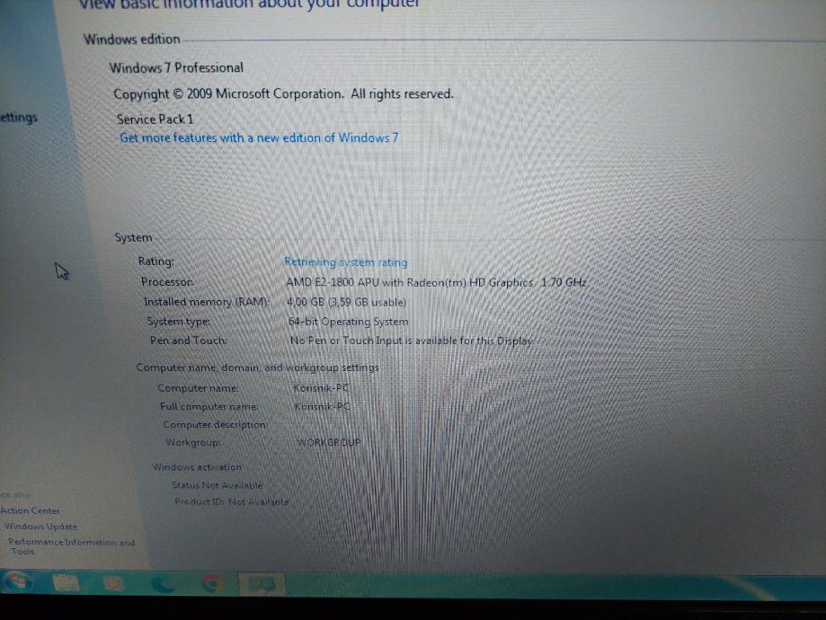 Laptop Samaung 355E Amd E2-1800/4gb/120 ssd/15.6 Lcd/Win 7 Pro