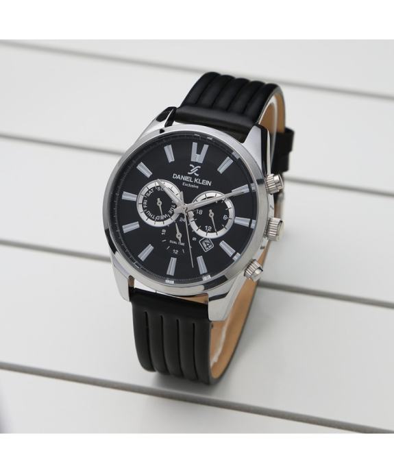 Muški srebrno crni muški ručni sat Daniel Klein DK.1.13120-2