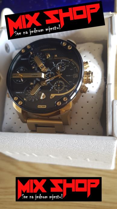 XXXL DIESEL DZ7333 ZLATNI MR BIG DADDY TOP MUŠKI SAT KAO NOV*GARANCIJA