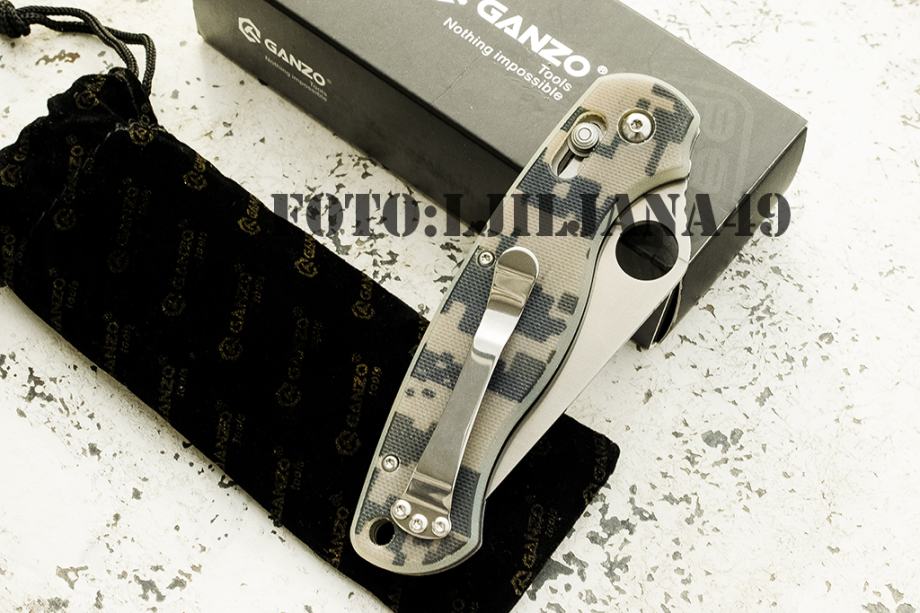 GANZO 729,kvalitetni preklopni nož,G10drška,440C čelik,AXIS lock,NOVO!