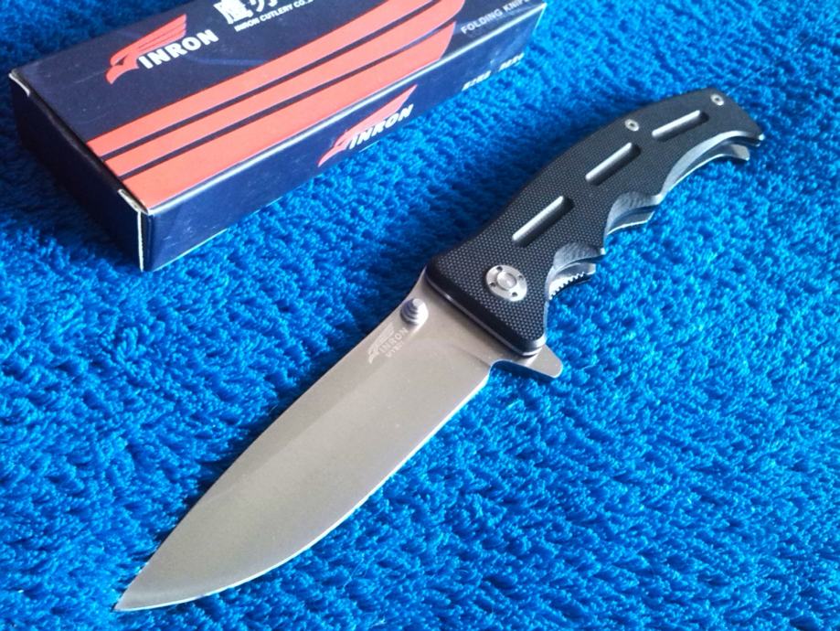 INRON 801,KVALITETAN preklopni nož,9Cr13MoV čelik,G10,FLIPER,AKCIJA!!!