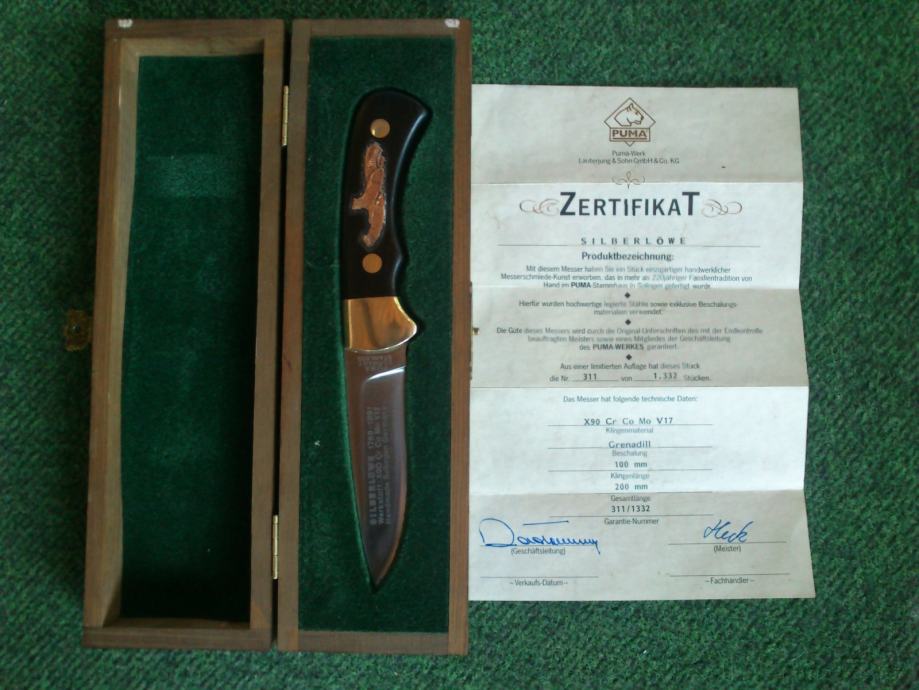 PUMA SILBERLOWE, UNIKATNI NOŽ PUMA; LIMITIRANA SERIJA