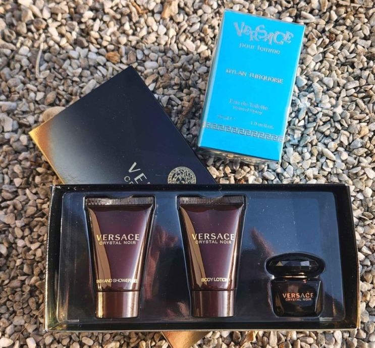 Versace Turquoise & Crystal Noir Mini Parfemski Set