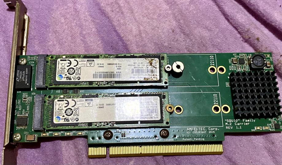 Amfeltec 4x m.2 board with PLX