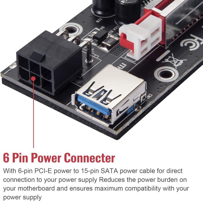 gpu riser PCI-E 1X to 16X V009S-PLUS Riser Card