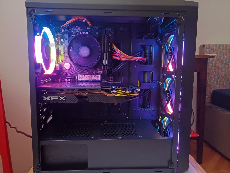 GAMING PC NOVO RYZEN 7 5700G RX580 8GB 16GB DDR4 NVME 1000GB 700W PSU