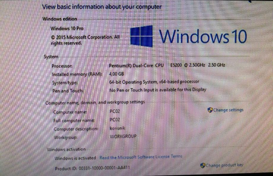 HP Compaq dx2400 MicroTower, Windows 10 Pro x64, Office 2013 Pro x32