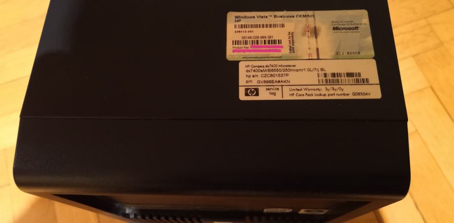 HP Compaq dx7400 - Core2Duo, 5GB RAM, GeForce GT 440 DDR5