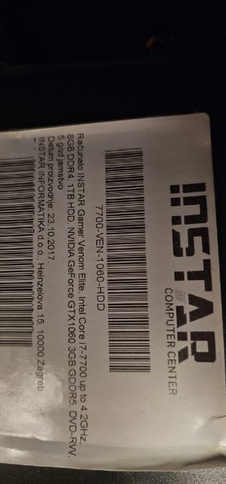 INSTAR Gamer Venom Elite računalo