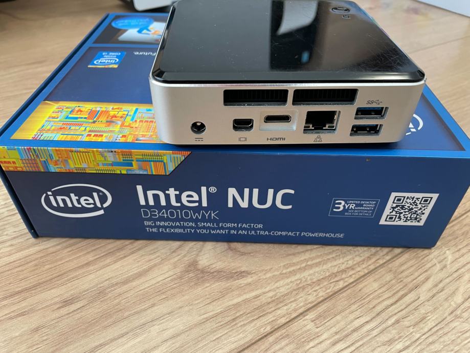INTEL NUC, I3-4010U, 128GB SSD, 8GB RAM, HD 4400, WIN 10 PRO