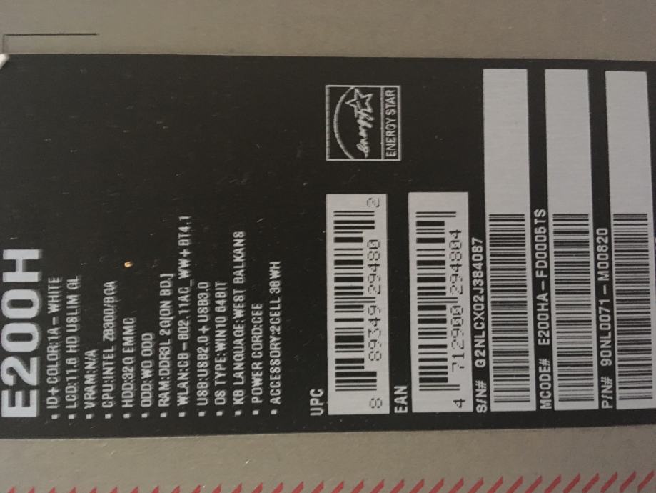 LAPTOP BIJELI ASUS E200H
