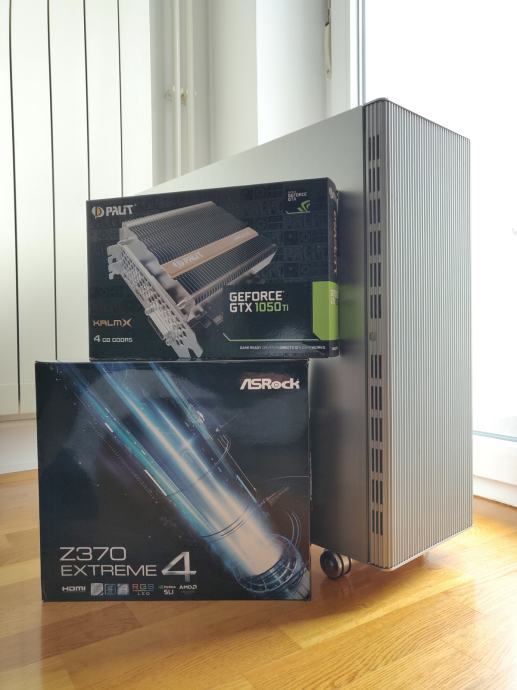 PC: Lian Li XL alu tower, i7 8700, AsRock z370, GTX 1050Ti, 32gb RAM