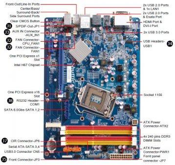 Shuttle XPC Barebone SH67H3, Intel G620, RAM 4GB, SSD 60 GB.