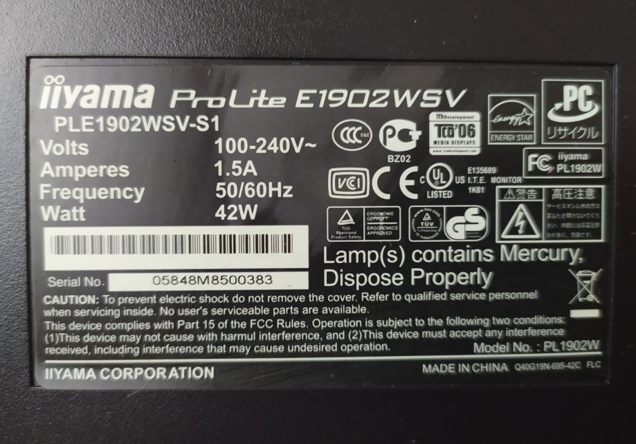 DODATNO SNIŽENO ACER Aspire E380 i monitor Iiyama Prolite 1902W