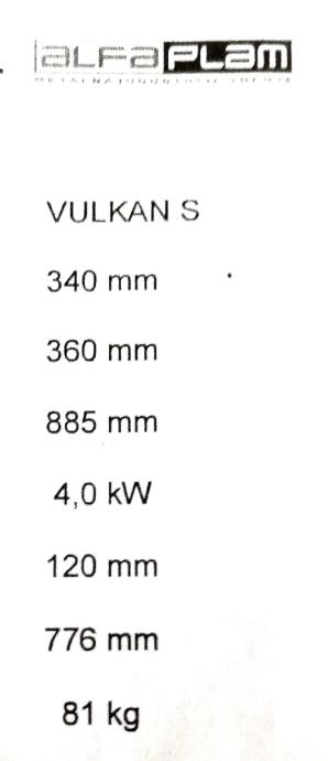 Peć na drva Alfa plam Vulkan S