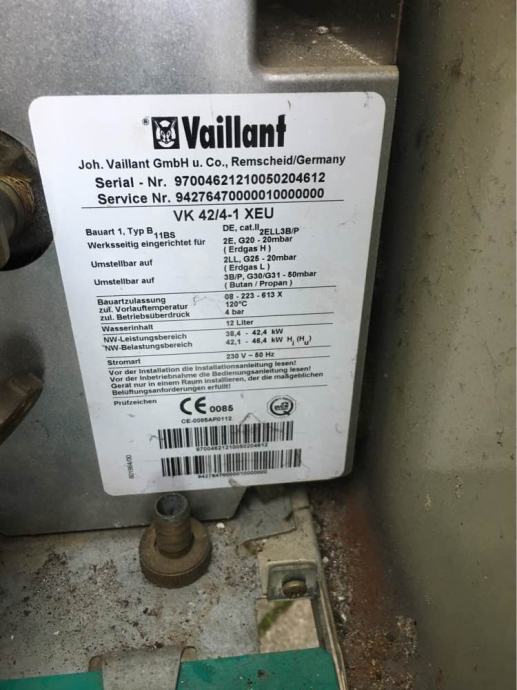 Vaillant centralna plinska peć VK 42/4 1 XEU