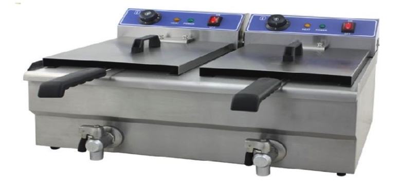 FRITEZA 2x12 lit električna, sa ispustom