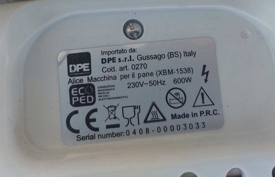 Pekač kruha DPE Alice (XBM-1538)