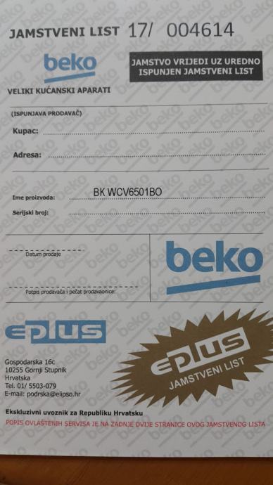 Perilica rublja Beko, 6kg, A++, Garancija još 4g i 2mj, kao *NOVO*