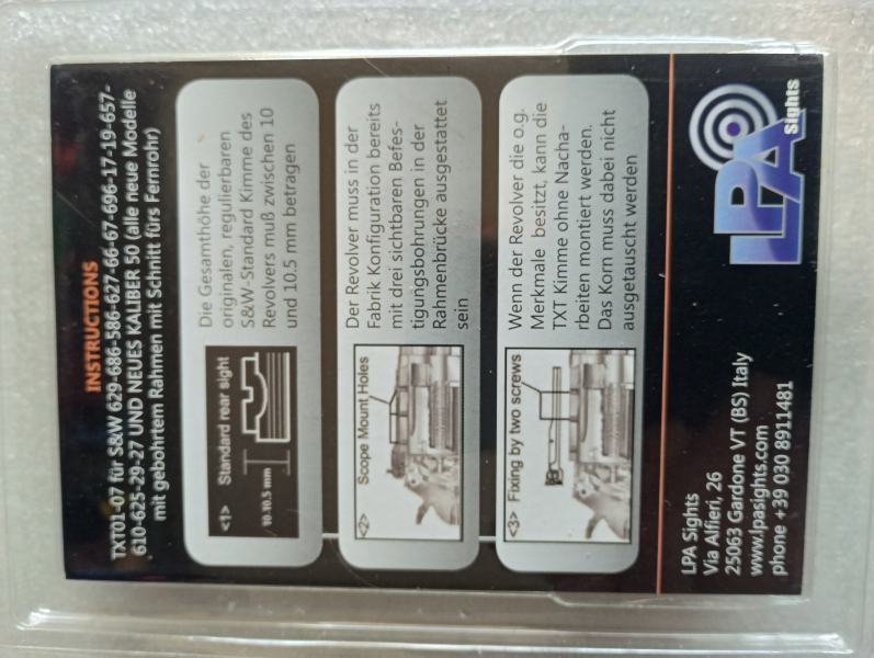 LPA TXT 0107-Target, podesivi stražnji nišan za revolv. SW K, L, N ram