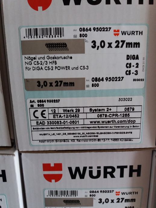 wurth diga cs-2,3 čavli