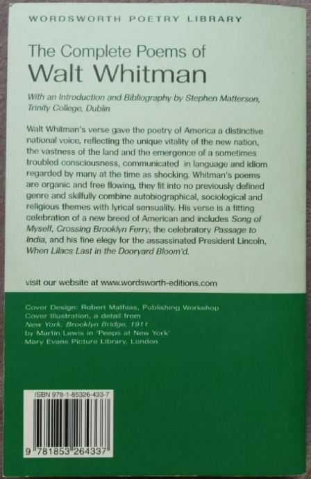 Knjiga The complete poems of Walt Whitman na engleskom