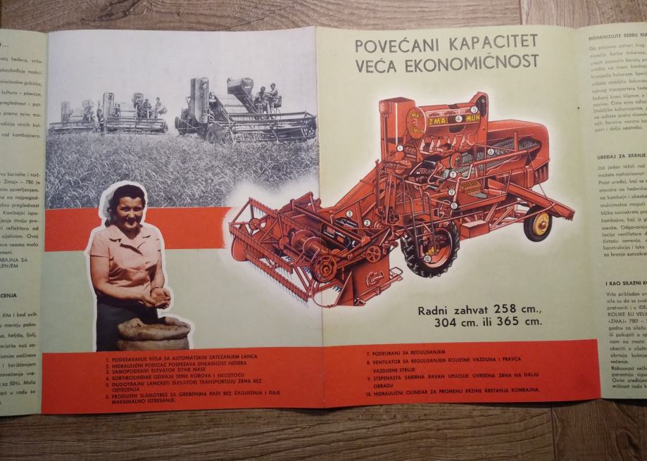 ZMAJ Zemun - lot starih prospekata iz 50/60-tih ( kombajn 780 i dr.