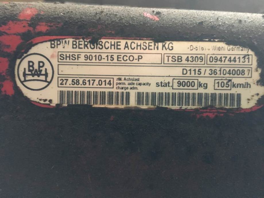 Osovine za slepu bpw eco disk novi tip, 2012 god.