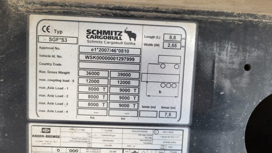 Schmitz SKI ** 24 m3, 5270 kg, PODIZNA OSOVINA, NA STANJU!!, 2018 god.
