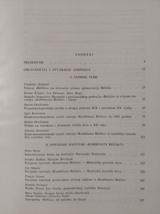 Zbornik radova Kombinat BELIŠĆE kao činilac privrednog razvoja