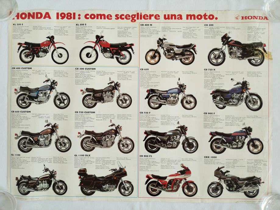 ORIGINALNI POSTER MOTOCIKLA HONDA CBX SUPER SPORT+PROGRAM HONDA iz1981
