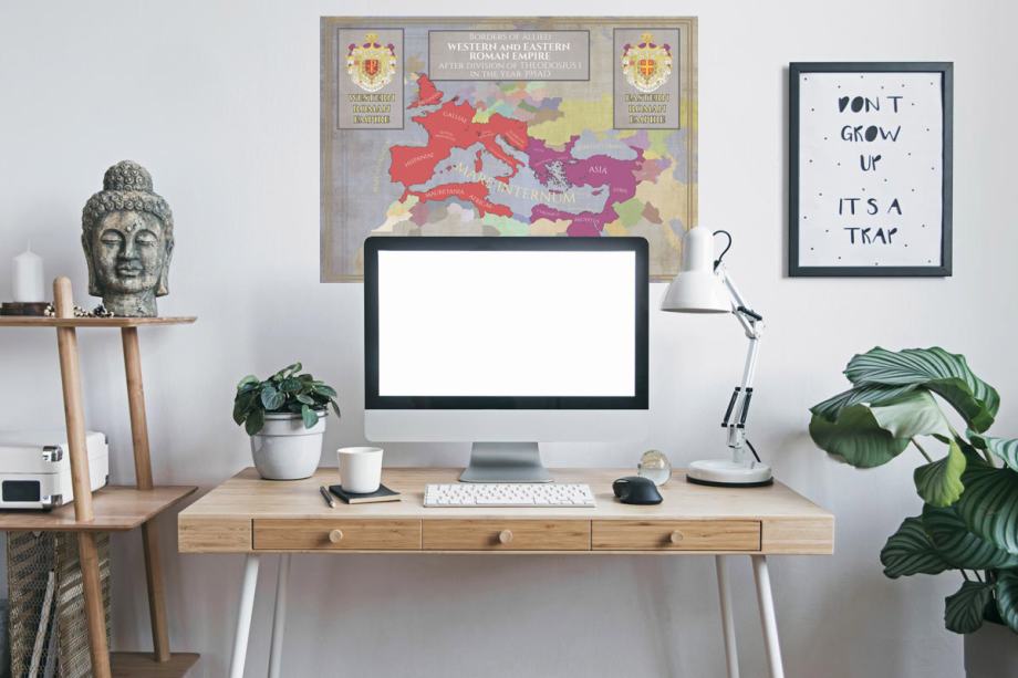 Povijesni poster: Podjela Rimskog Carstva 395AD