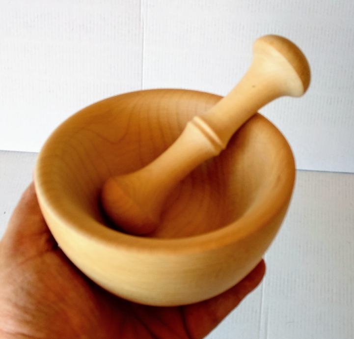 Drveni mužar - avan s tučkom - fi 13cm - model A -⚡NOVO⚡