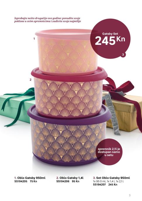 Tupperware set oblo spremnika GATSBY