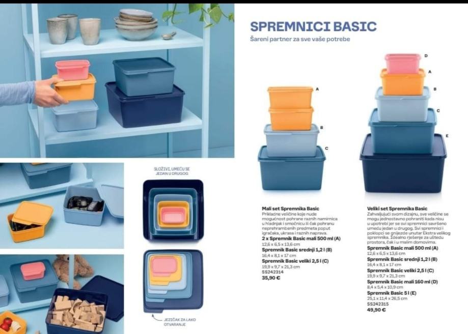 Tupperware spremnici basic