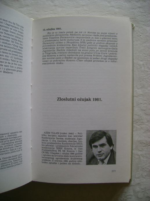 Đorđe Ličina/Vlado Rajić - Dnevnik o Jugoslaviji; posveta Azem Vllasi