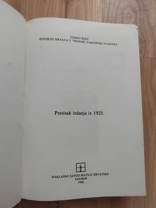FERDO ŠIŠIĆ - Povijest Hrvata u vrijeme narodnih vladara