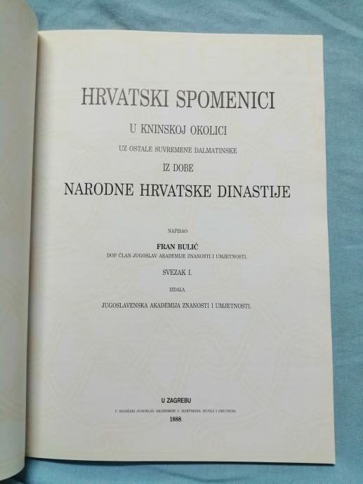 Frane Bulić – Hrvatski spomenici u kninskoj okolici (Z83)