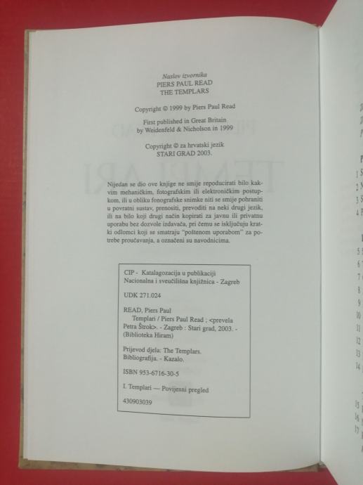 Piers Paul Read – Templari (Z113)
