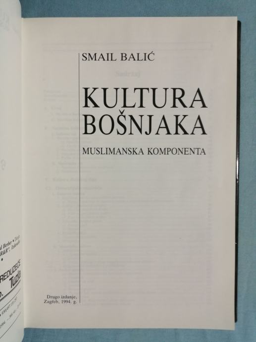 Smail Balić – Kultura Bošnjaka : muslimanska komponenta (A11)