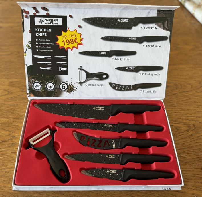 Zephause 6 dijelni set kuhinjskih nozeva - NOVO