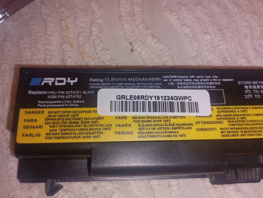 Baterija ThinkPad T410 T420 T510 T520 W510 W520 SL410 SL510 L510 L520