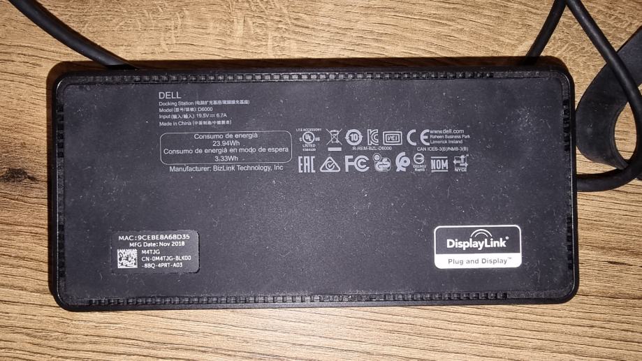 Dell D6000 docking station 130W