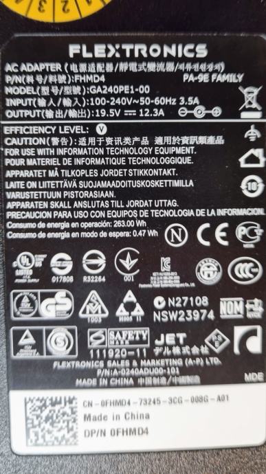 Dell Flextronics adapter/punjač 240W