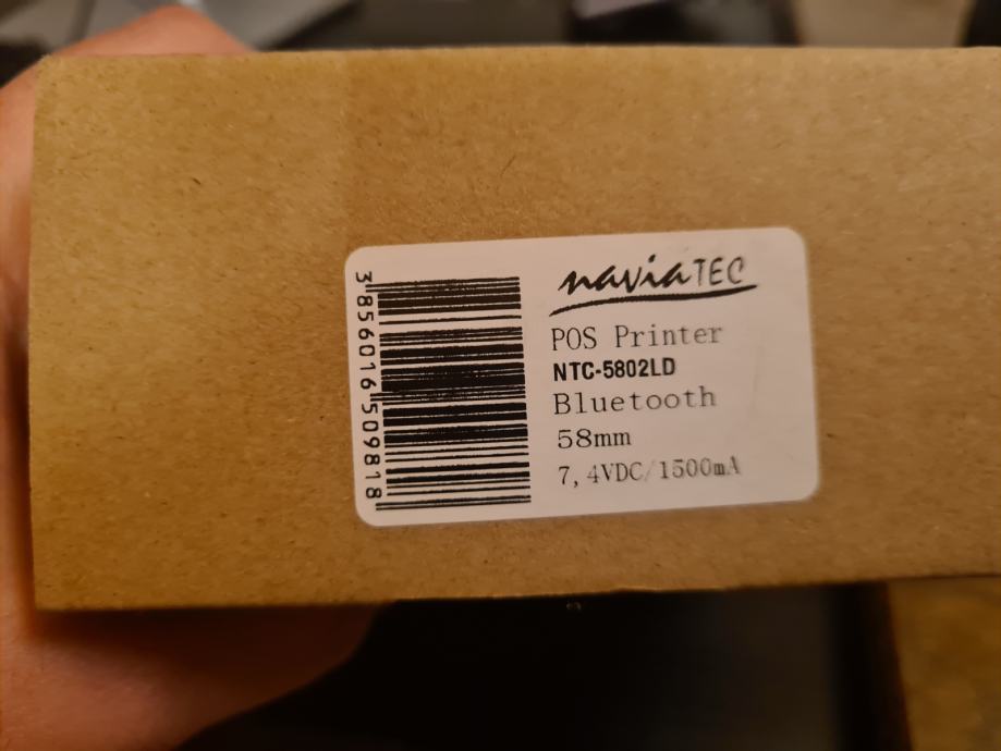 Printer NaviaTec NTC-5802LD, POS termalni, 58mm, Bluetooth, crni