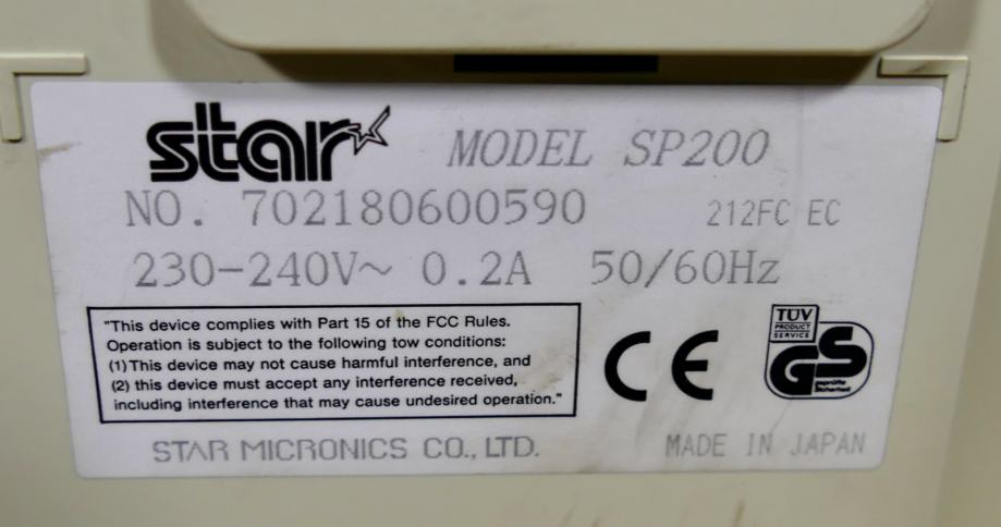 STAR SP200 POS printer za ispis računa, za PC blagajnu - ispravan